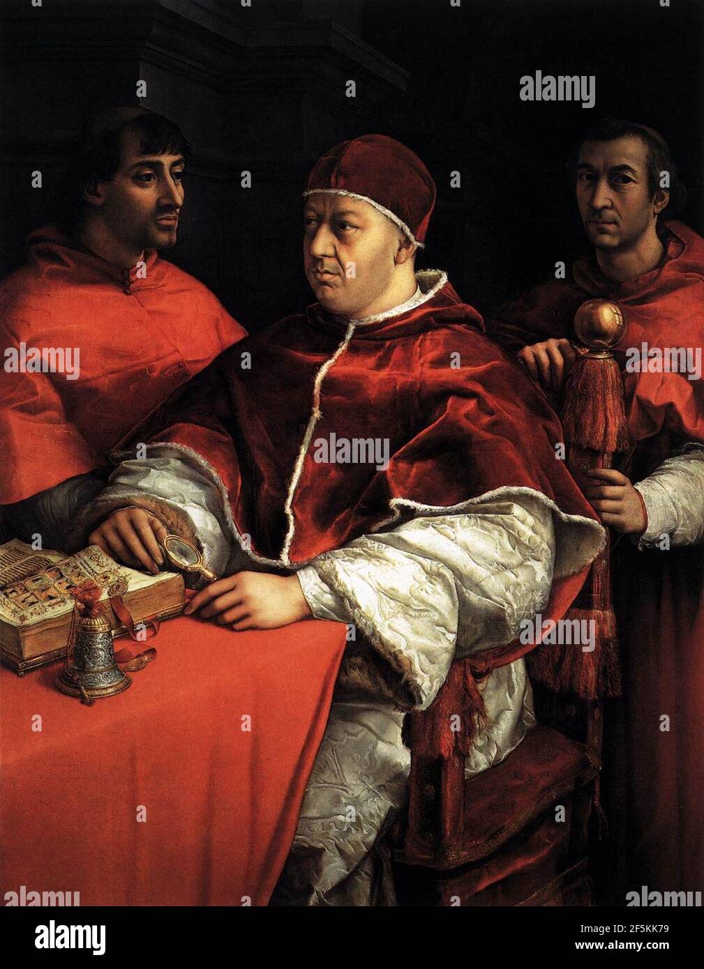 Raphael - Pope Leo X with two cardinals Stock Photo - Alamy