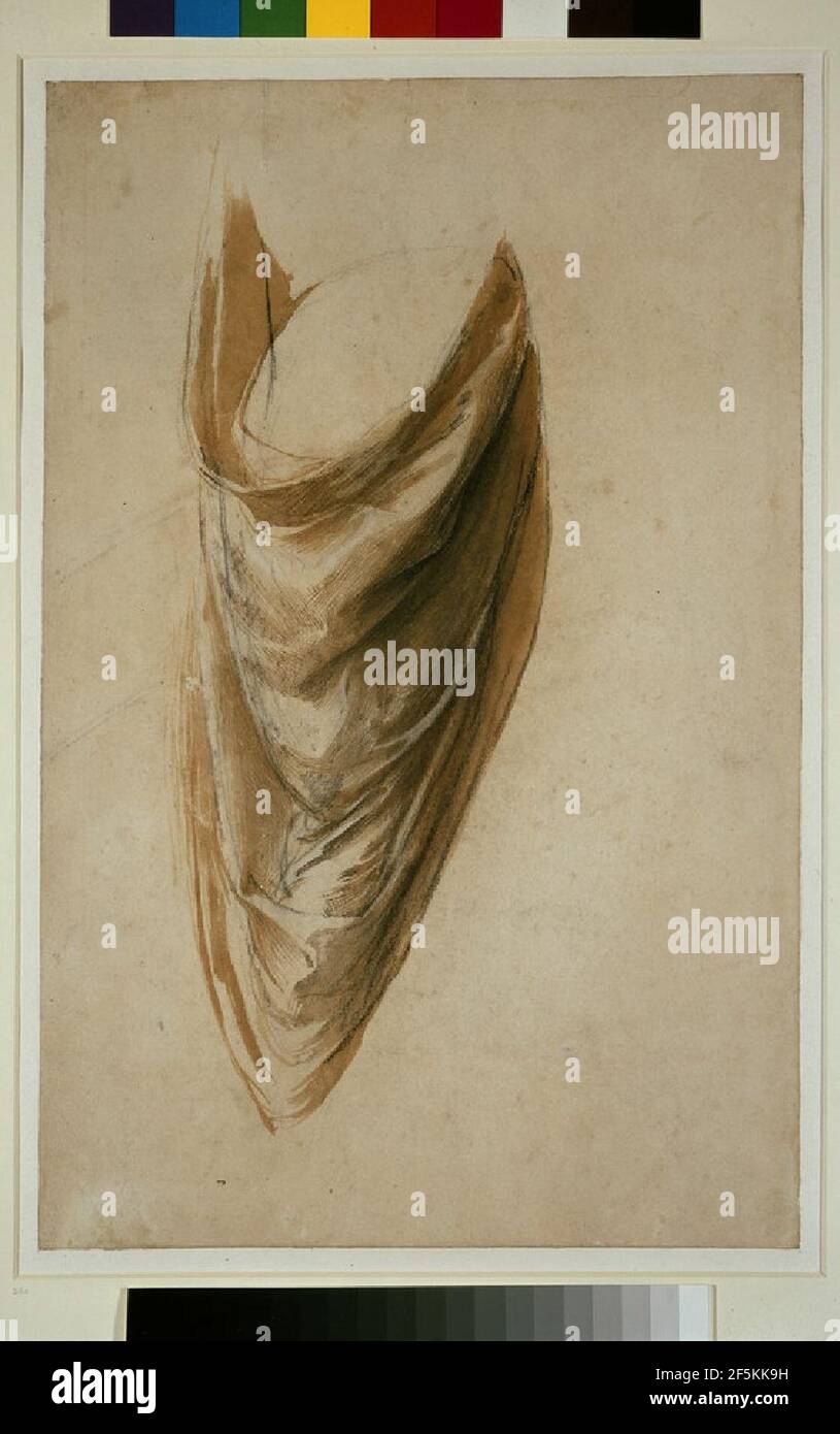 Raphael - Recto Study of Drapery for a standing Figure (Study for the ...