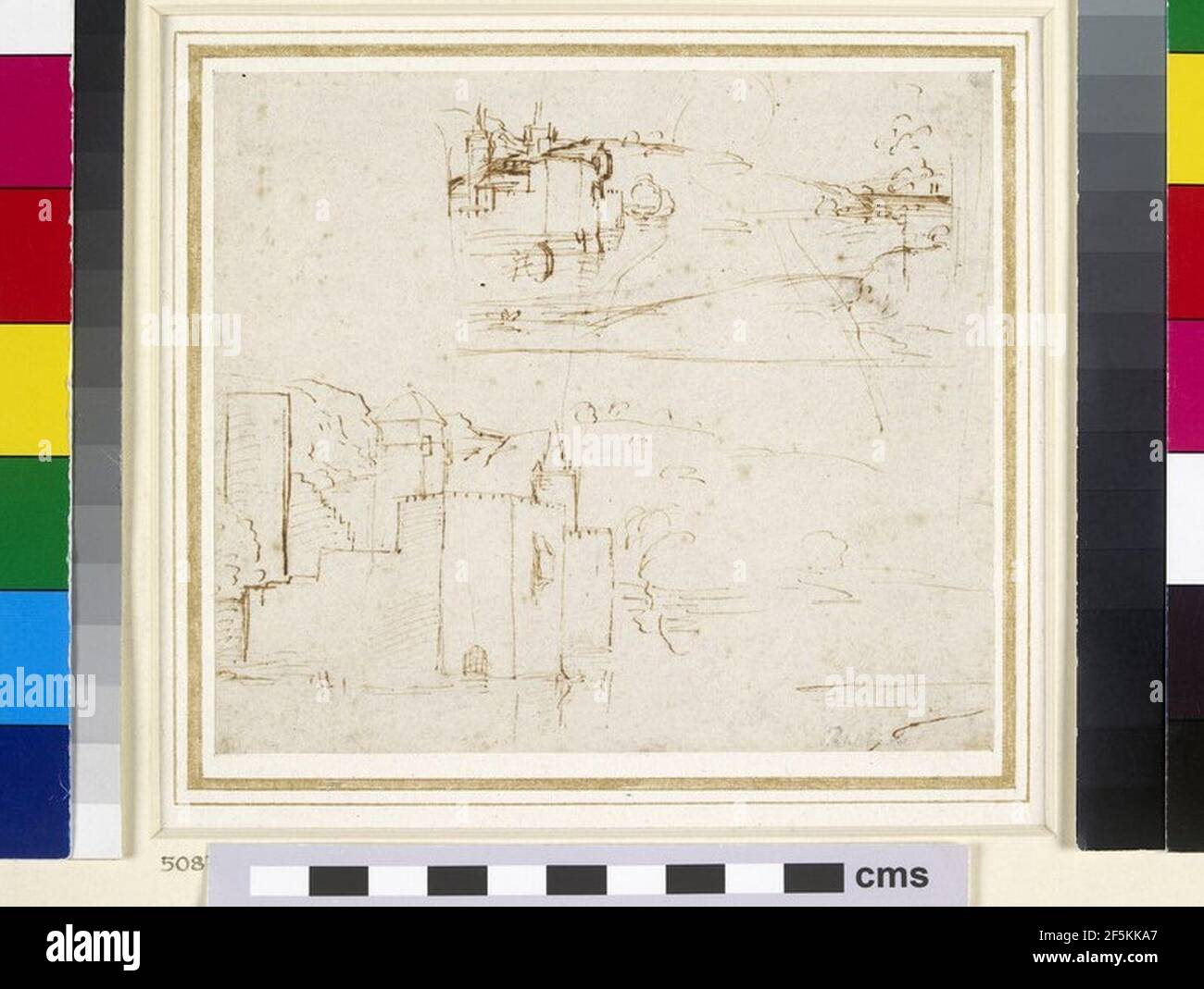 Raphael - Recto Two separate Sketches of Landscapes, WA1846.152.2 Stock ...
