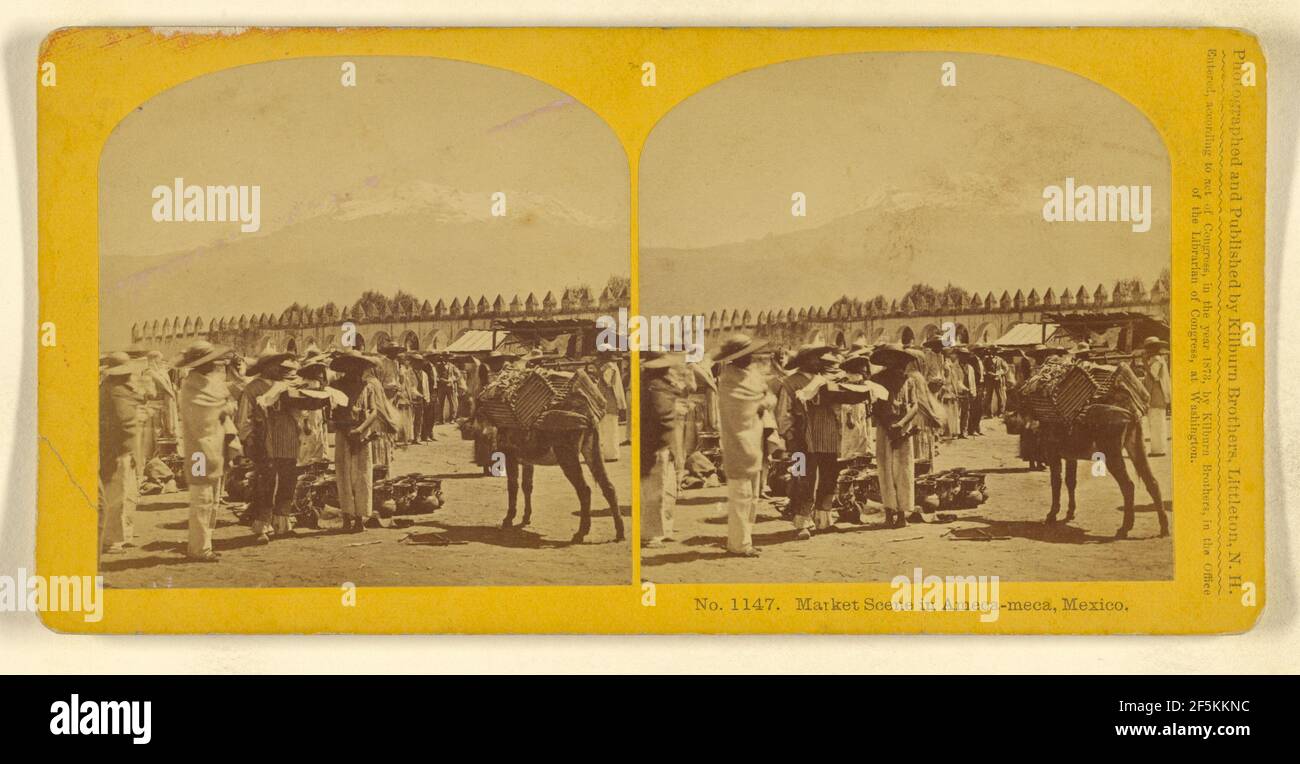 Market Scene in Ameca-meca, Mexico.. Benjamin West Kilburn (American ...