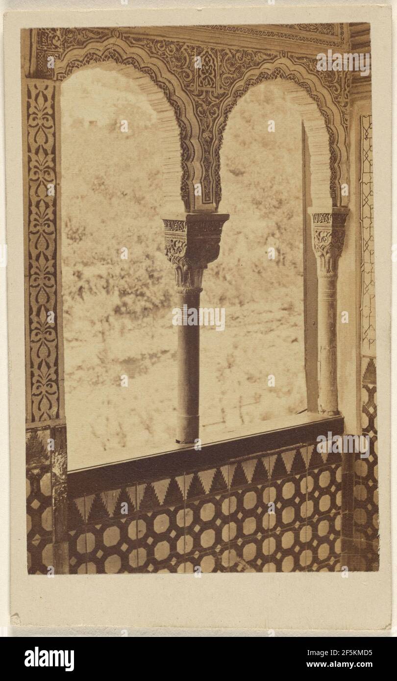 Double archway, looking to outside, the Alhambra. Unknown Stock Photo ...