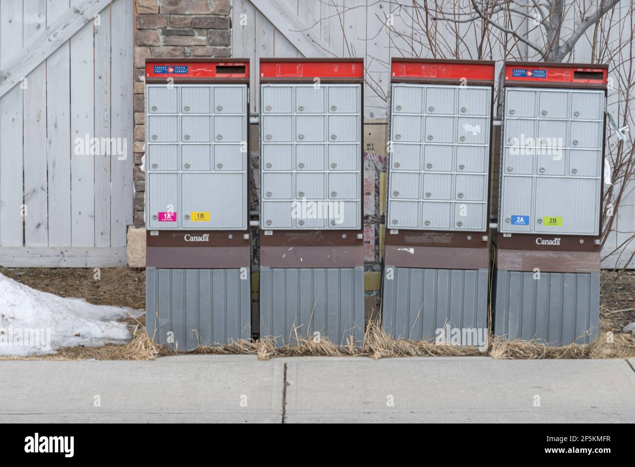 6 March 2021 - Calgary Alberta - Canada Post Residential postal boxes ...