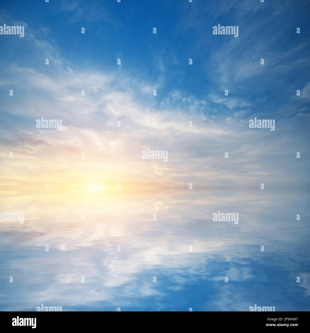 Sky background and water reflection. Element of design Stock Photo - Alamy