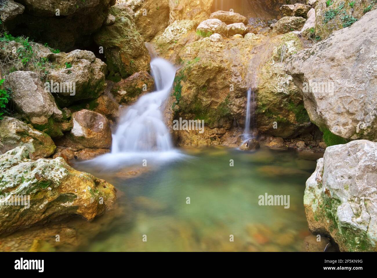 Spring rill flow. Nature composition Stock Photo - Alamy