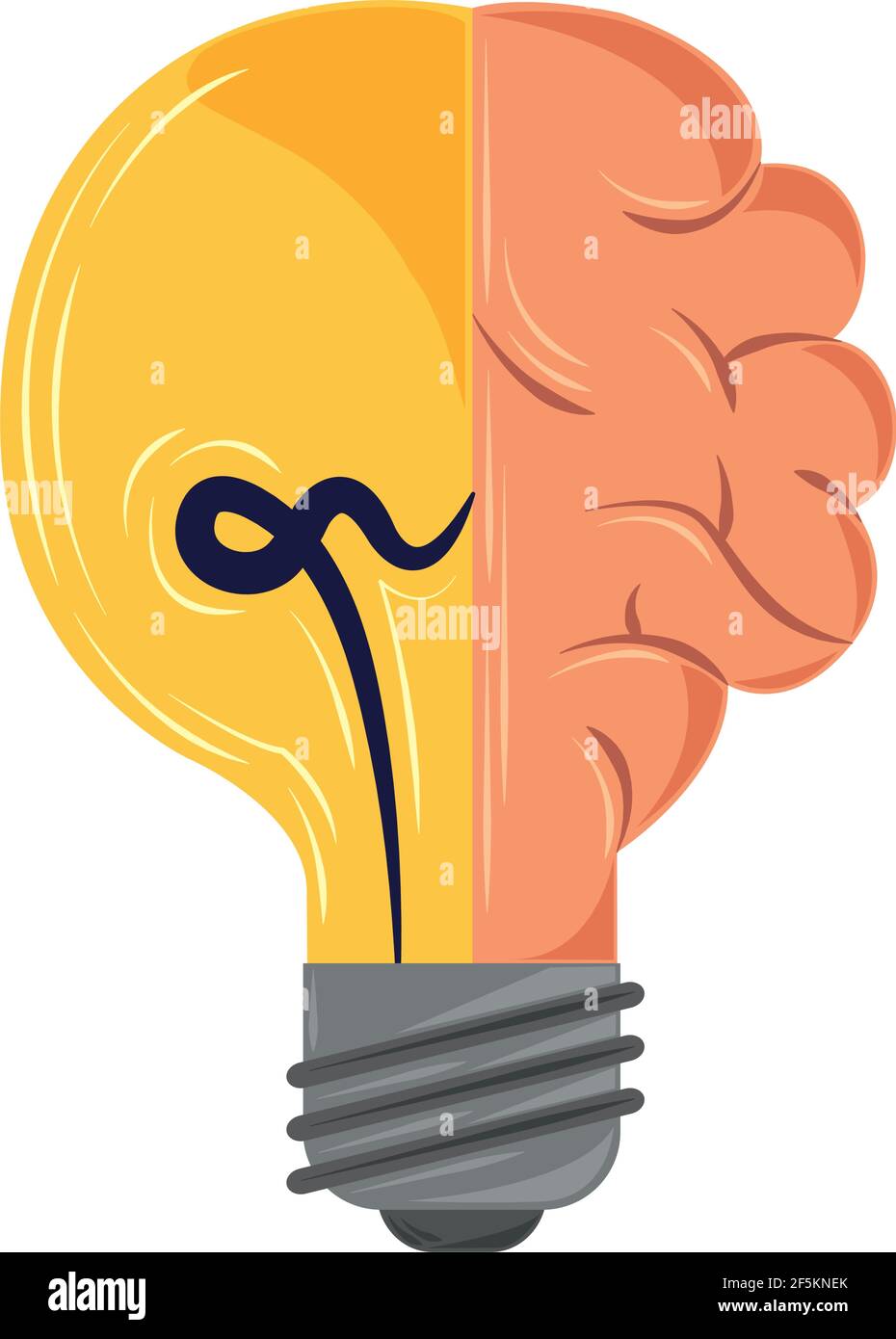 light bulb brain creativity isolated Stock Vector Image & Art - Alamy