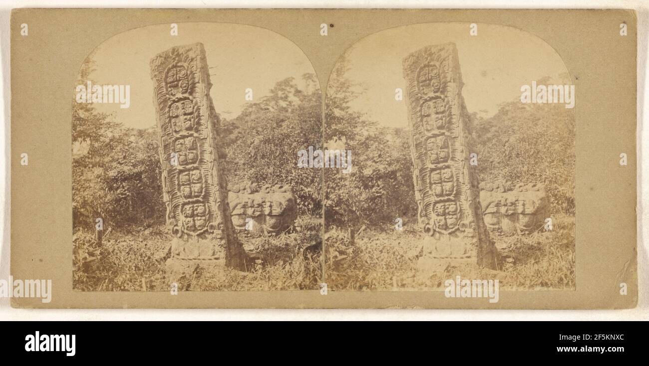 Mayan carved pillar. Unknown Stock Photo - Alamy