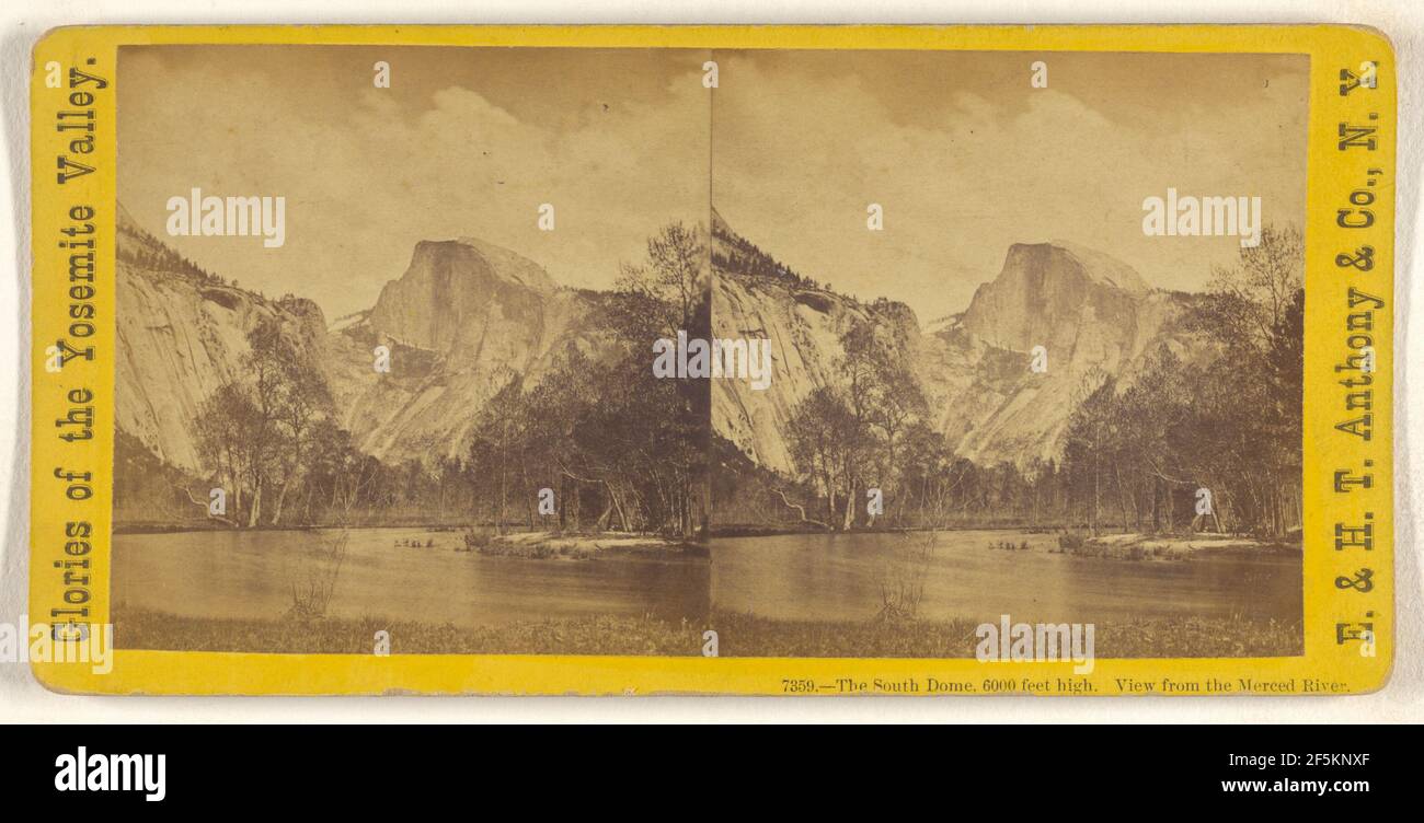 The South Dome, 6000 feet high. View from the Merced River. Yosemite ...