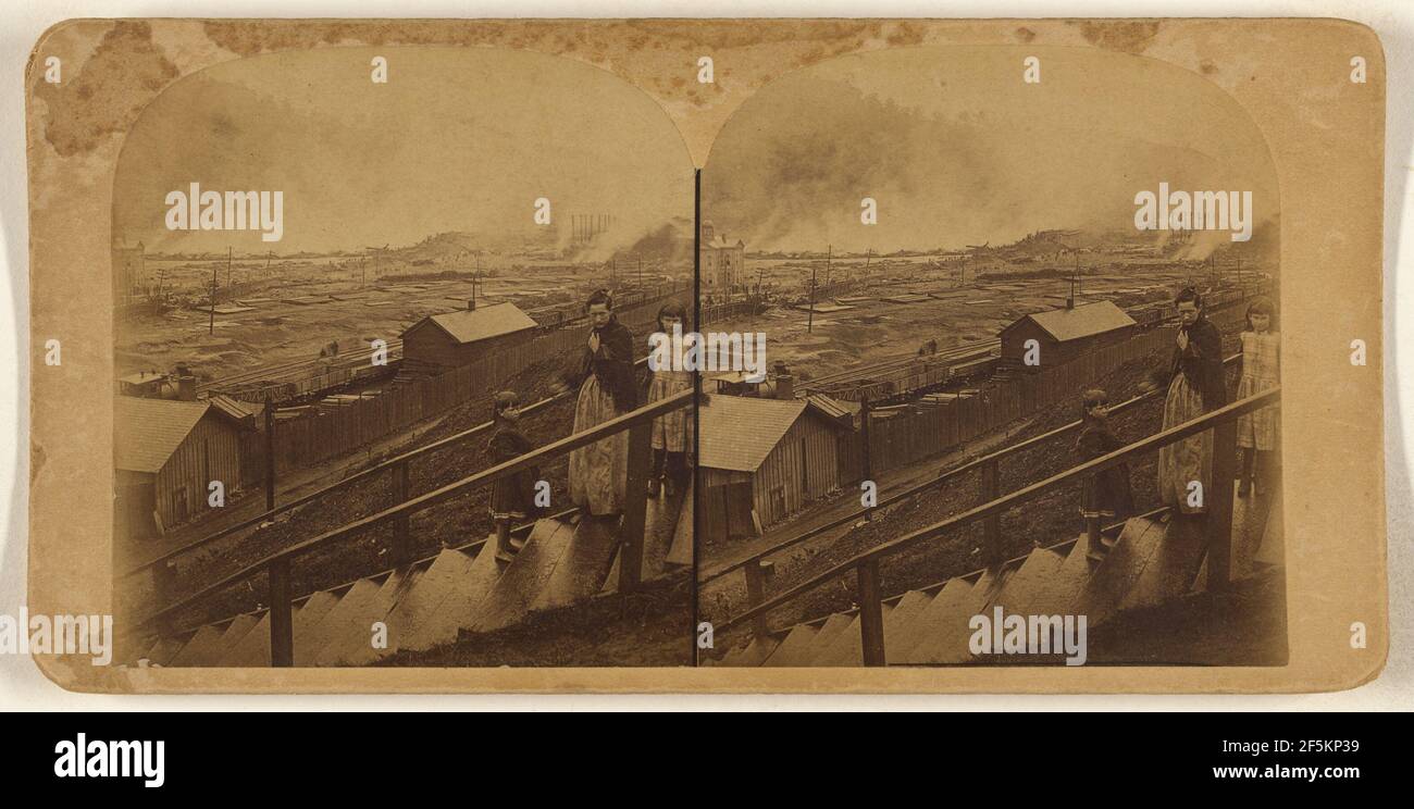 The Great Johnstown Flood, May 31, 1889. A view taken from the stairway ...