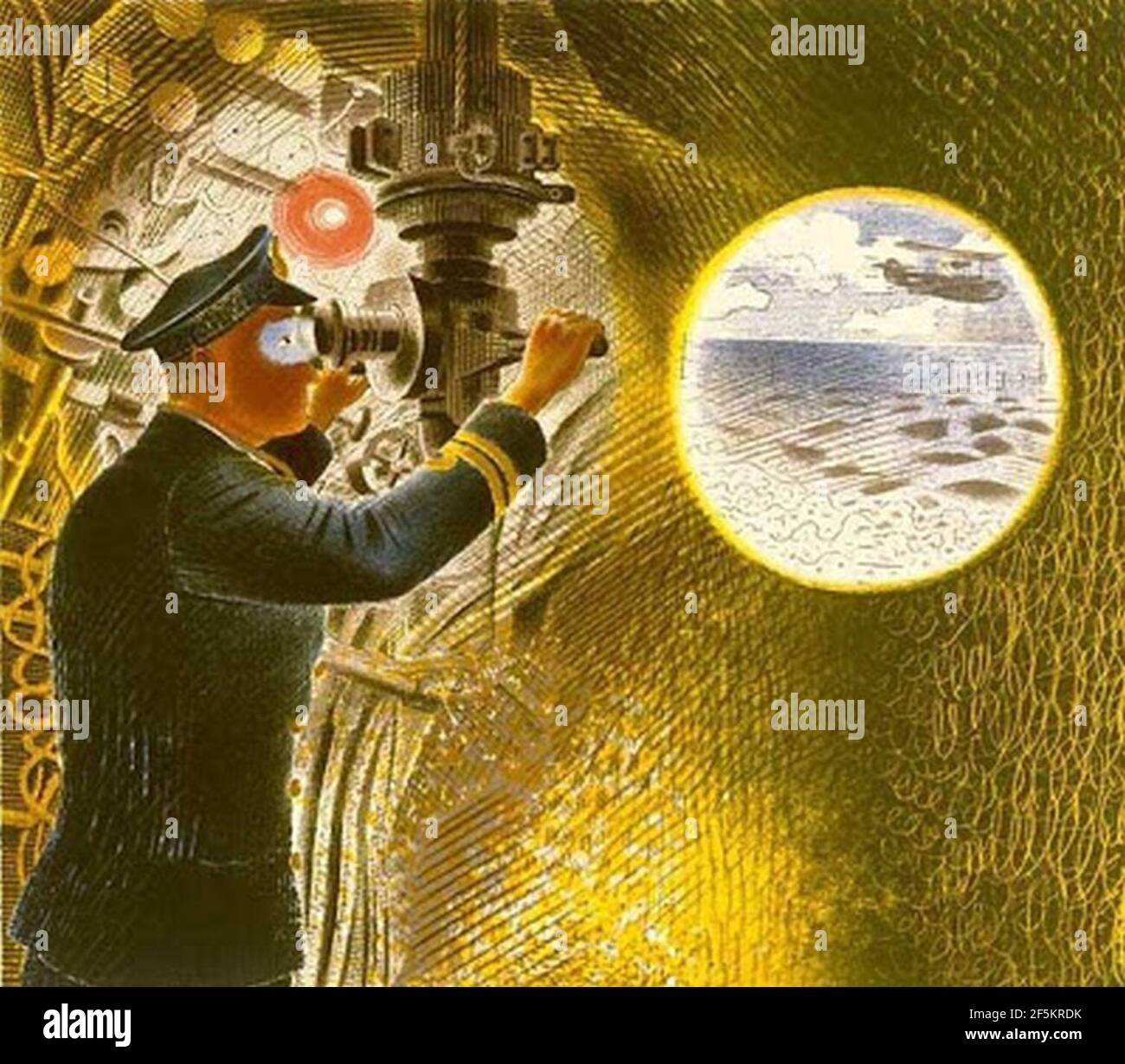 Ravilious - commander-of-a-submarine-looking-through-a-periscope Stock ...