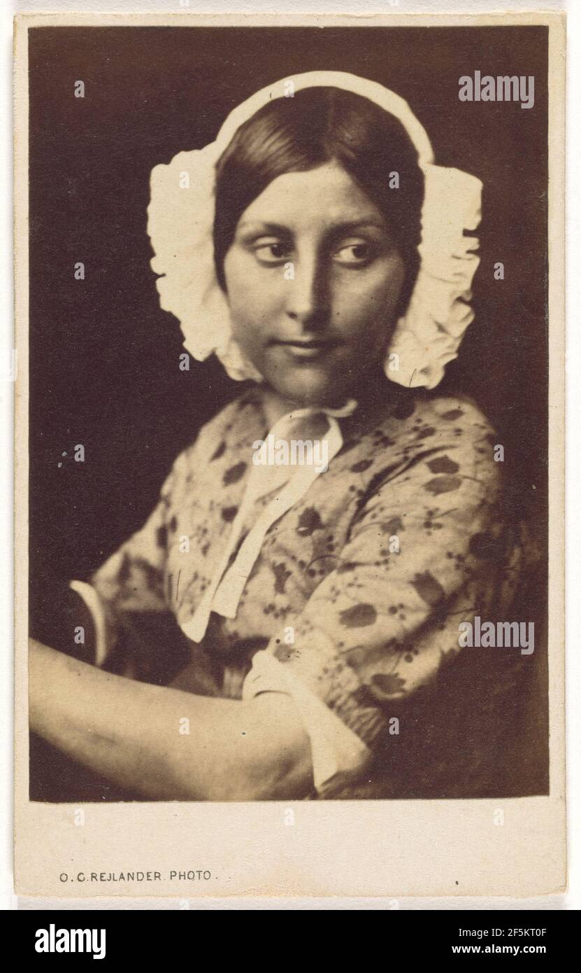 Young Woman in a White Cap. Oscar Gustave Rejlander (British, born ...