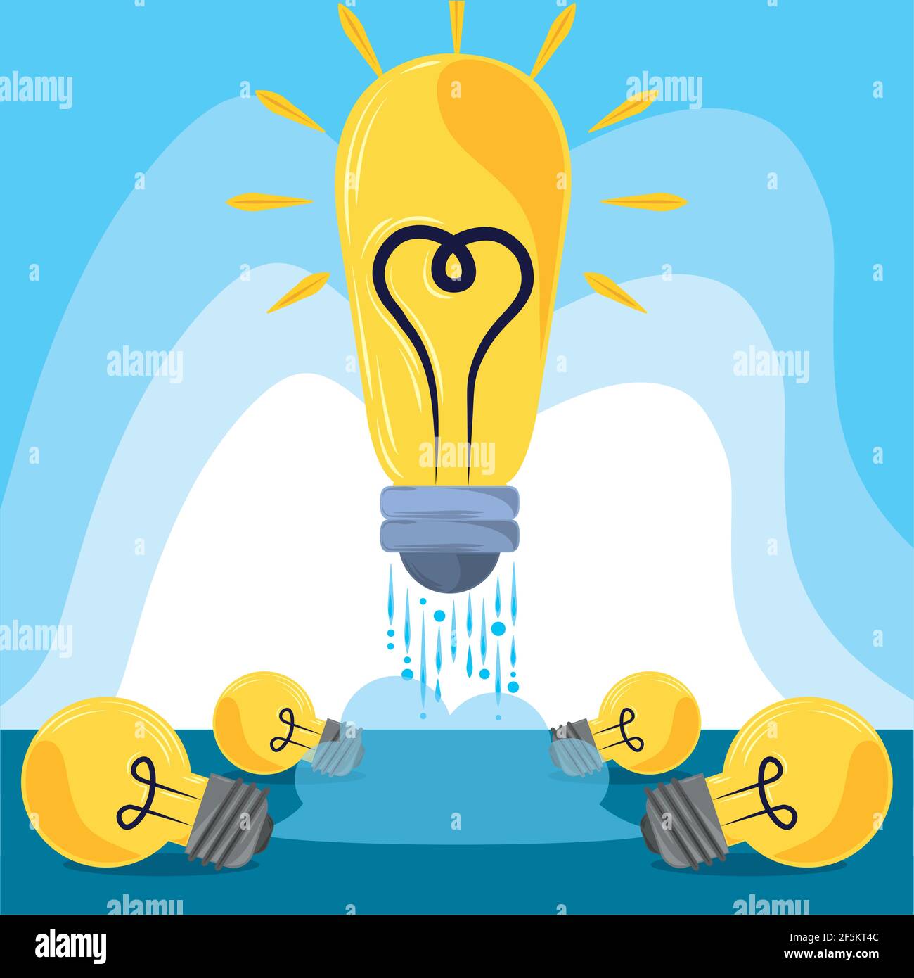 launch light bulb start concept Stock Vector Image & Art - Alamy