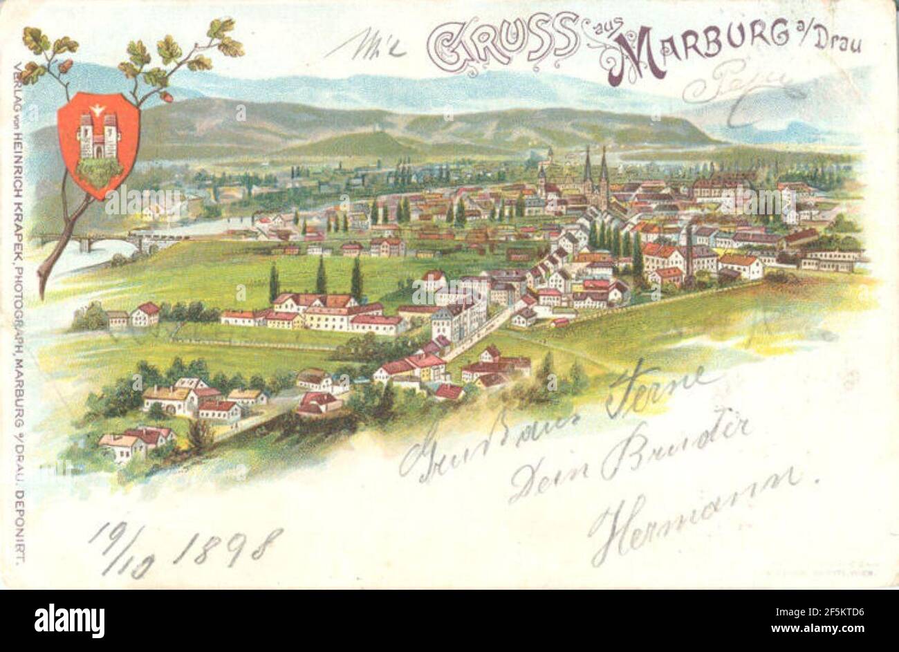 Razglednica Maribora 1905 (2 Stock Photo - Alamy