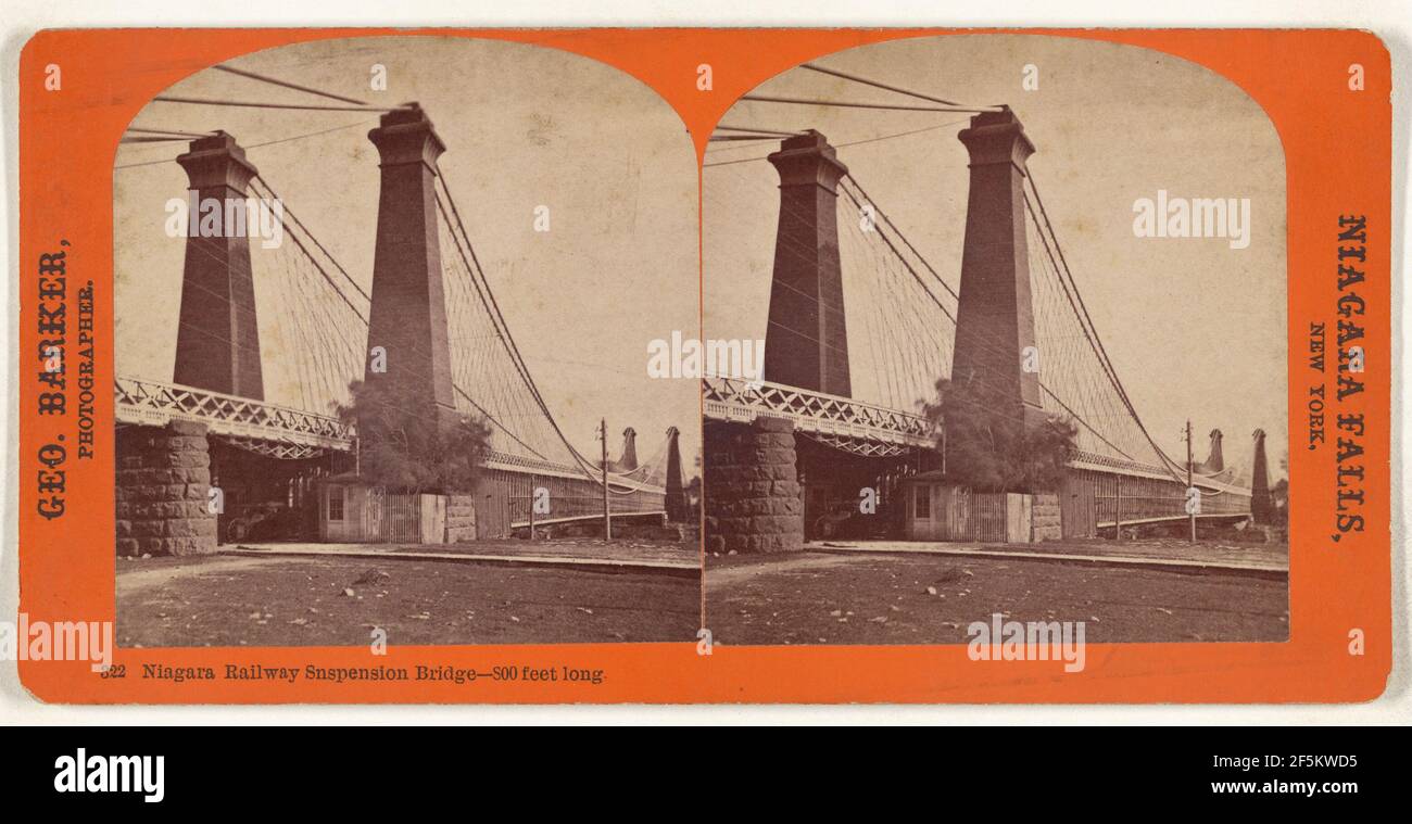 Niagara Railway Suspension Bridge - 800 feet long.. George Barker ...