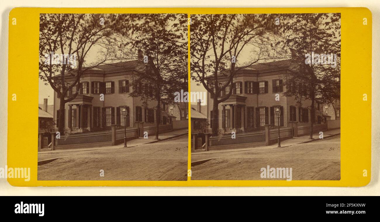 Exterior view of a house, probably at Providence, Rhode Island ...