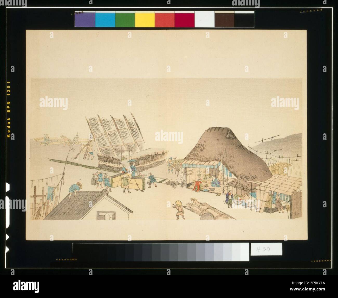 Rebuilding after the Hamaguri Gate Incident of 1864, Kyoto, Japan Stock ...