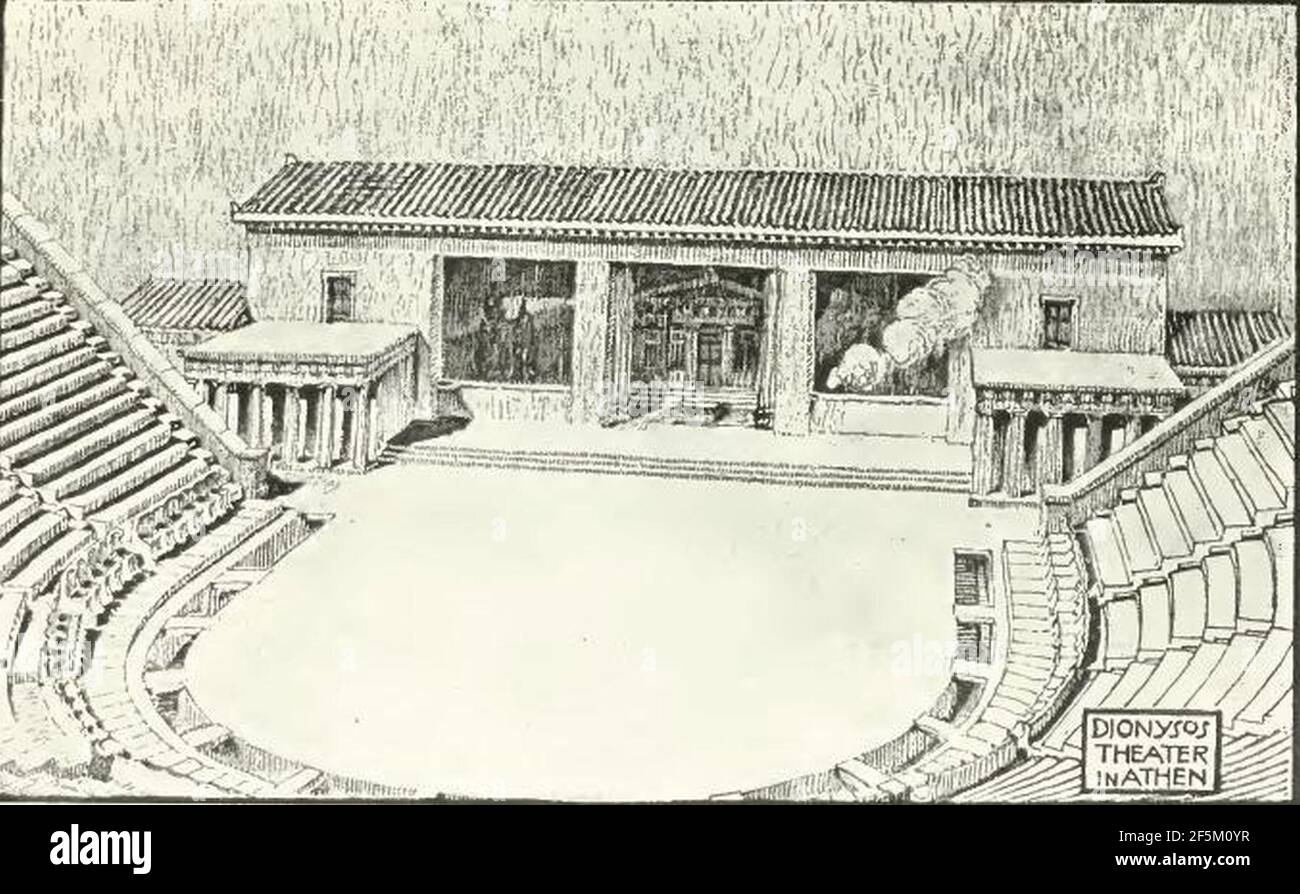 Reconstruction of the Theatre of Dionysus, Athens Stock Photo - Alamy