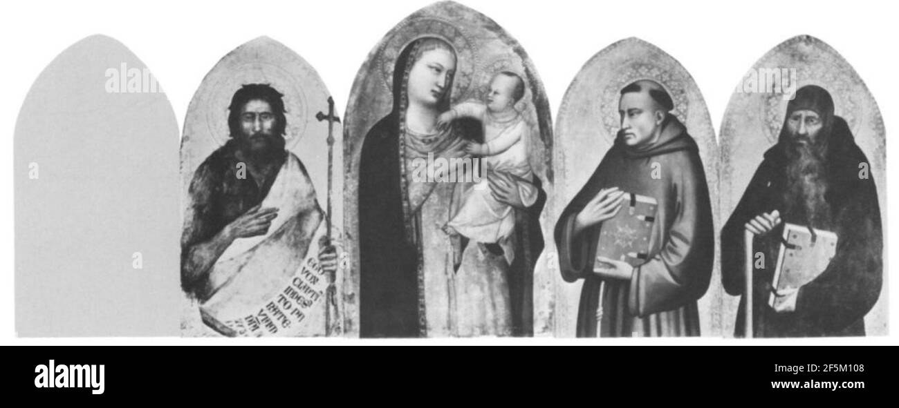 Reconstruction of the polyptych painted Maso di Banco in 1335 Stock ...