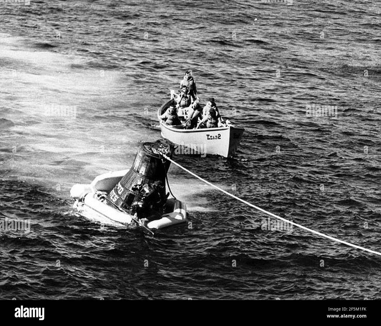 Recovery of Sigma 7 space capsule by USS Kearsarge October 1962 Stock ...