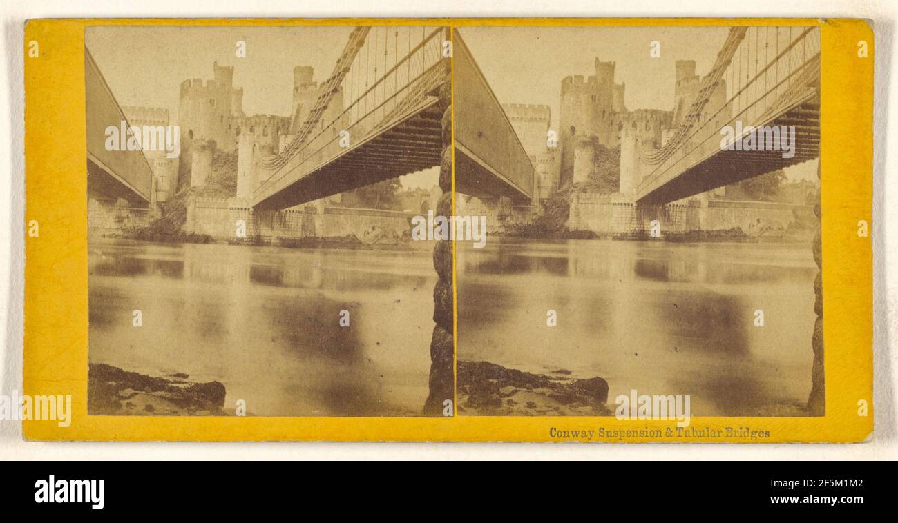 Conway Suspension Bridge & Tubular Bridges. Unknown maker, British ...