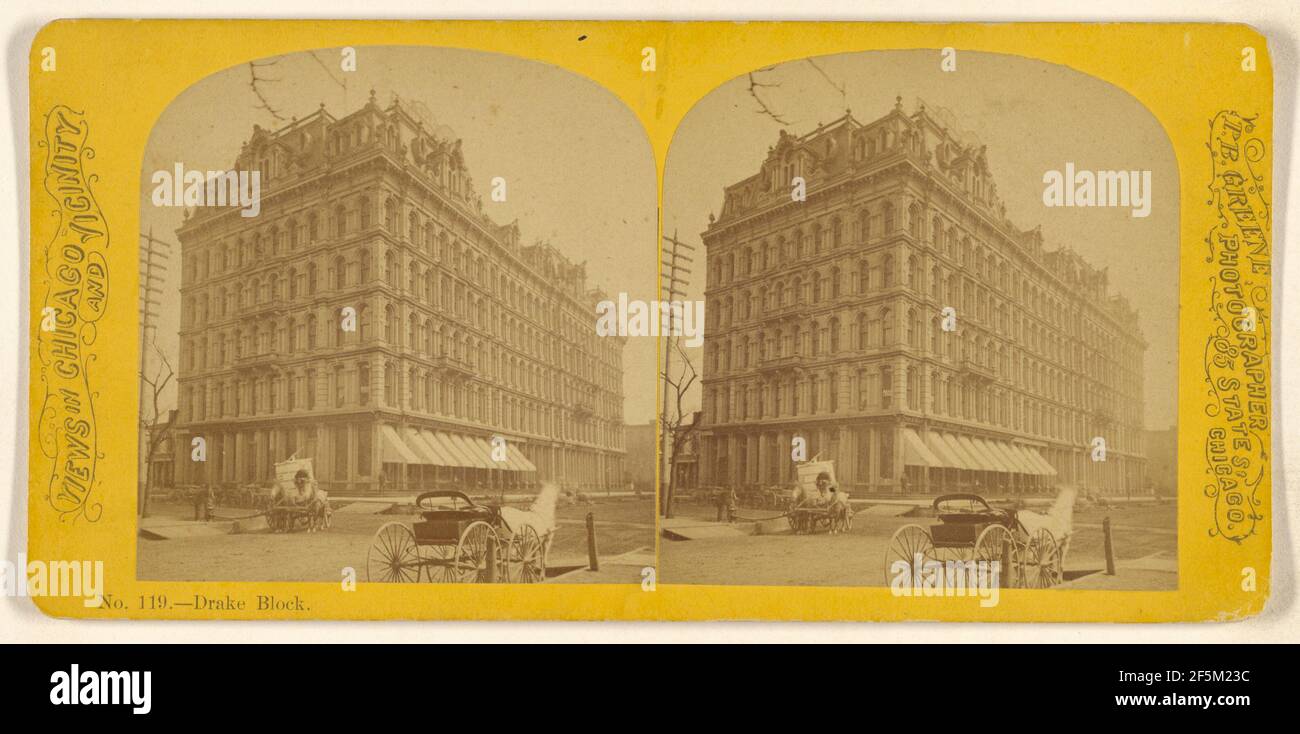 Drake Block. Chicago, Illinois. Plymon B. Greene (American, died 1892 ...