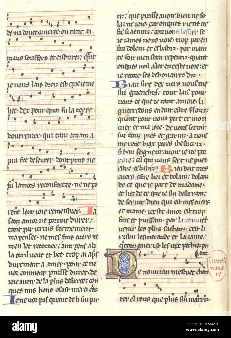 Recueil de chansons du XIIIe-20 Stock Photo - Alamy