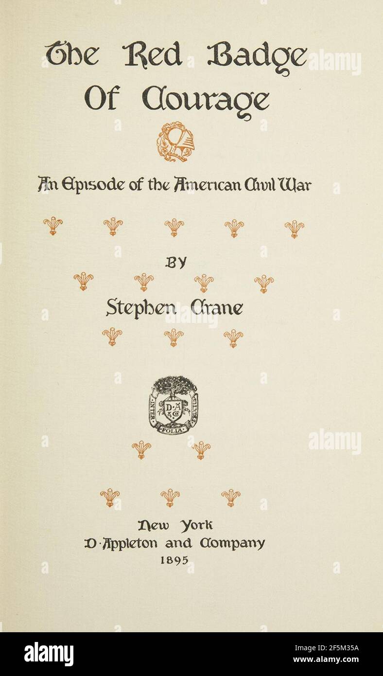 Red Badge of Courage (1895) title page Stock Photo - Alamy