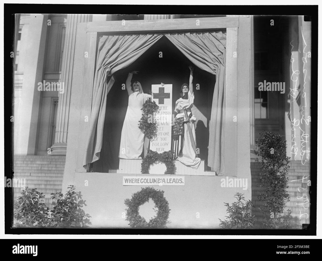RED CROSS DEMONSTRATION WITH TABLEAUX, ON SOUTH FRONT OF TREASURY Stock ...