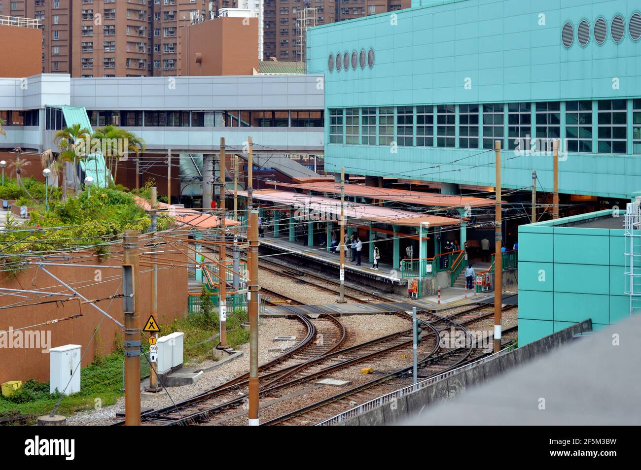 Light rail platforms at Siu Hong Station (兆康站) in Tuen Mun, Hong Kong ...