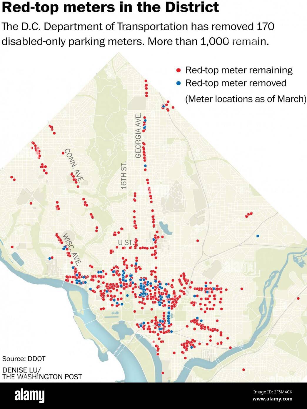 Red Top meter Map in Washington DC Stock Photo - Alamy