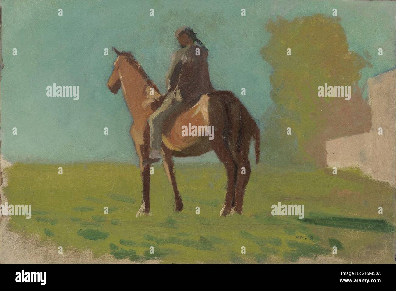 Redon - Apache (Man on Horseback) c. 1875 Stock Photo - Alamy