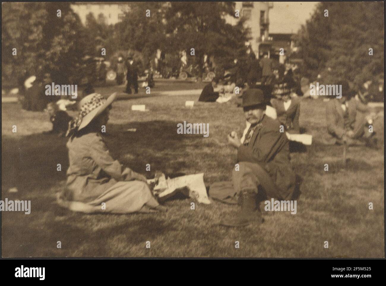 Park Scene, Possibly Self-Portrait. Louis Fleckenstein (American, 1866 ...