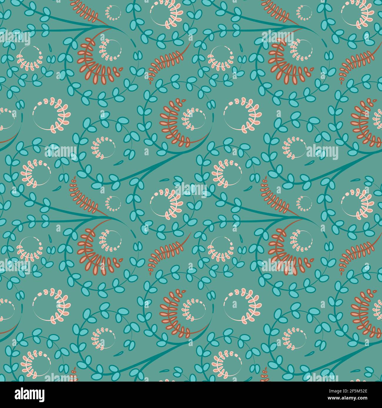 Seamless texture, pattern on a square background - flowers and leaves ...