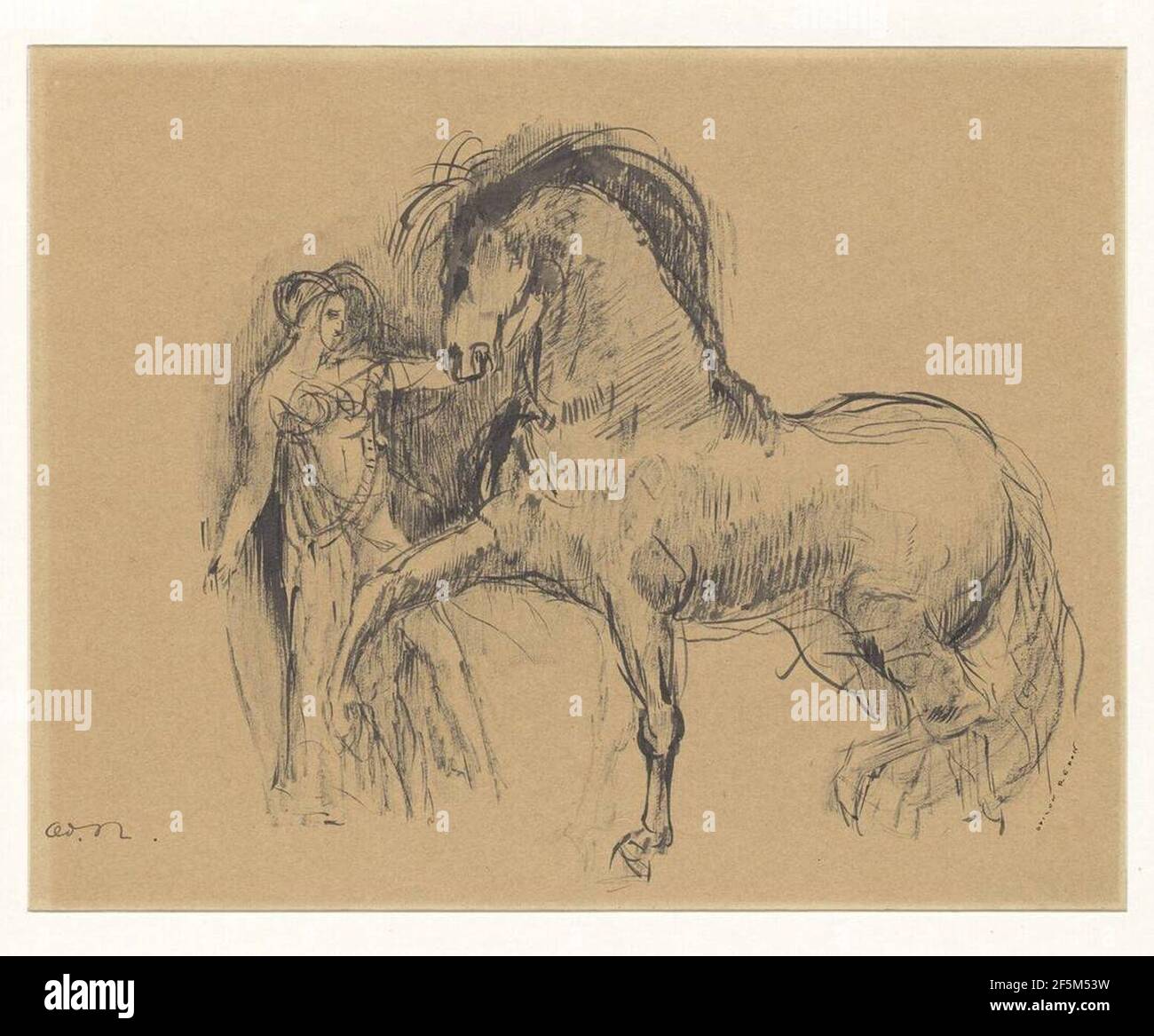 Redon - Cheval et femme, c. 1900 Stock Photo - Alamy