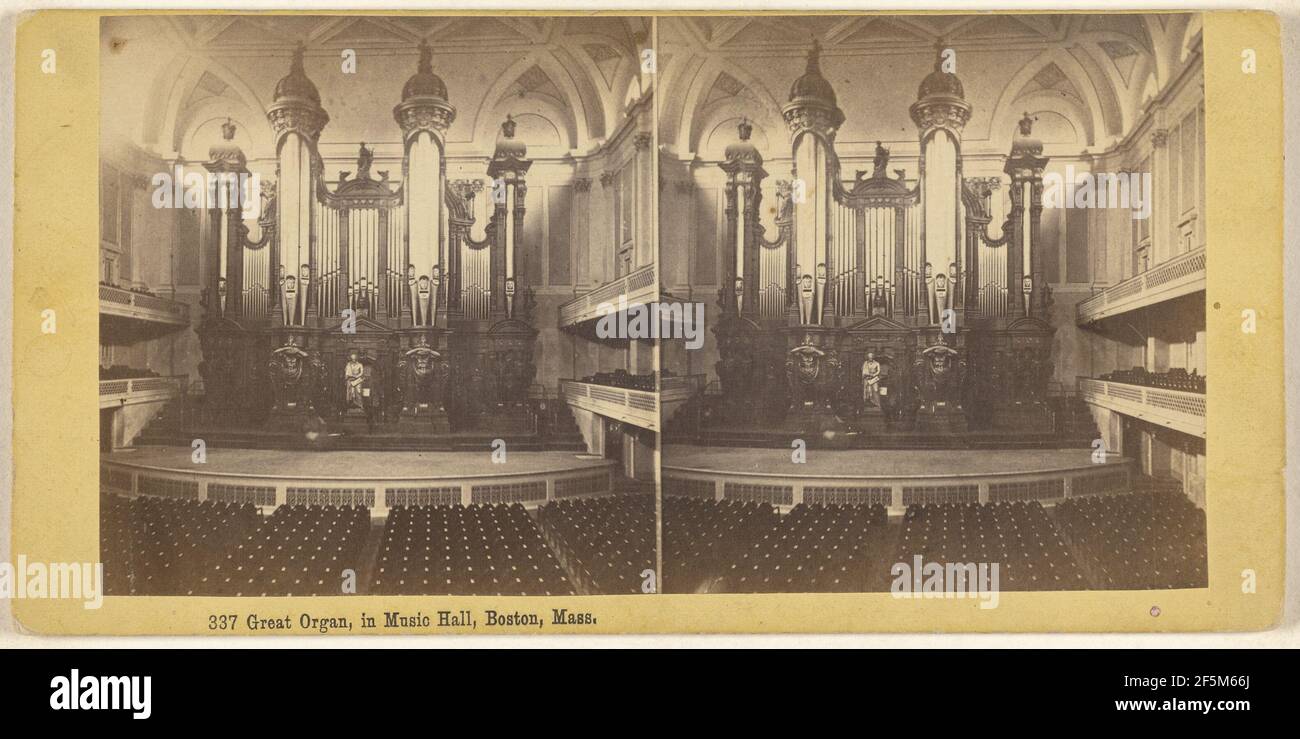 Great Organ, in Music Hall, Boston, Mass.. Edward Bierstadt (American ...