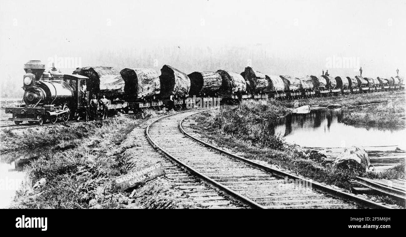 Redwood Logging Train Stock Photo - Alamy