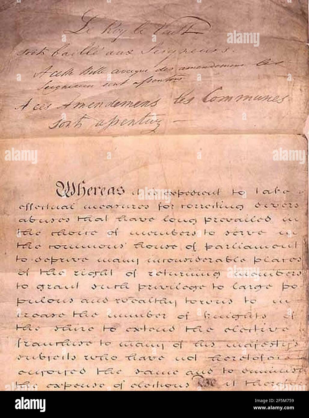 Reform Act 1832 First Page Stock Photo - Alamy