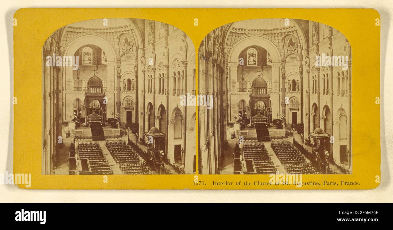 Interior of the Church of St. Augustine, Paris, France.. Benjamin West ...