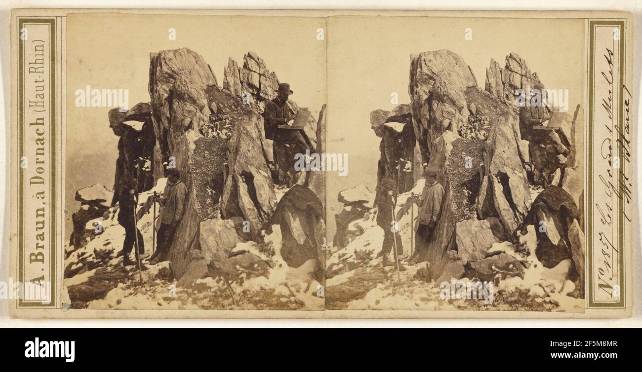 Les Grands Mulets (Mt. Blanc). Adolphe Braun (French, 1812 - 1877 Stock ...