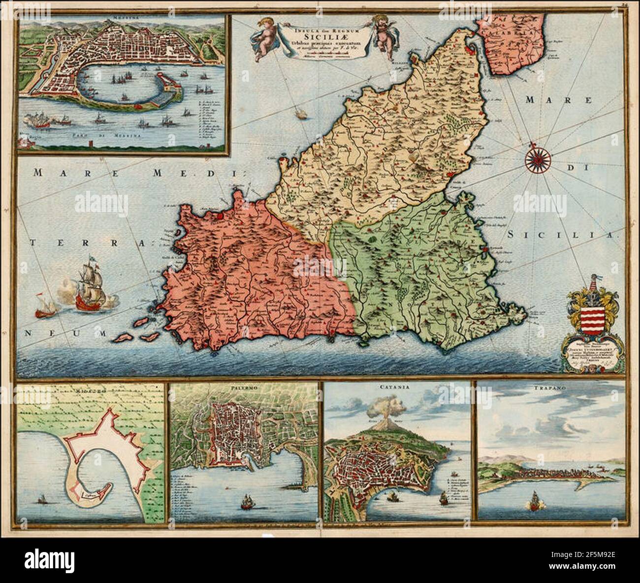 Regno di Trinacria map Stock Photo - Alamy