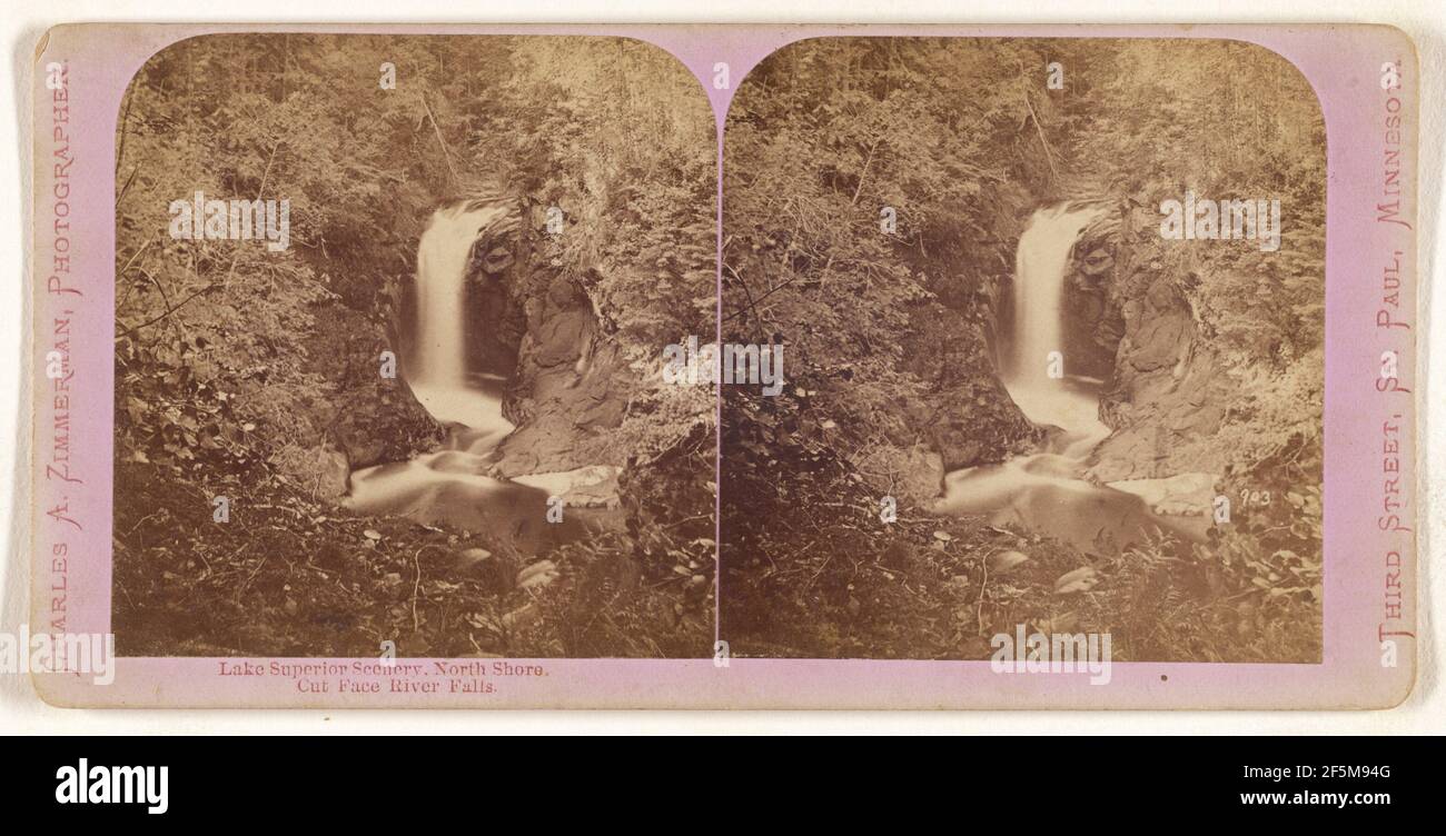 Lake Superior Scenery. North Shore. Cut Face River Falls.. Charles A ...