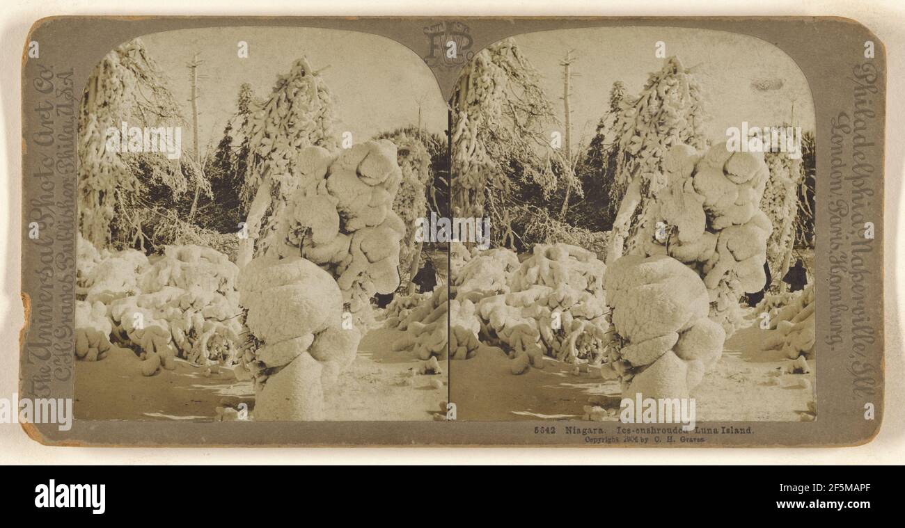 Niagara. Ice-enshrouded Luna Island.. Carleton H. Graves (American ...