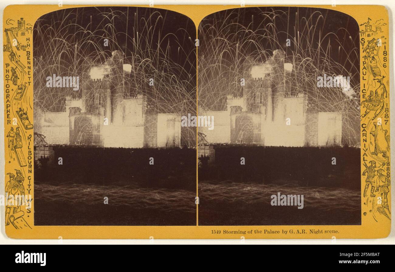 Storming of the Palace by G.A.R. Night Scene.. Henry Hamilton Bennett ...