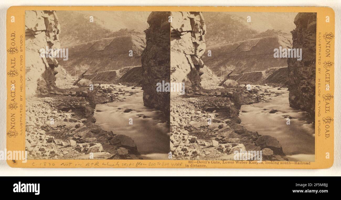 Devil's Gate, Lower Weber Kanyon sic, looking south - Railroad in ...