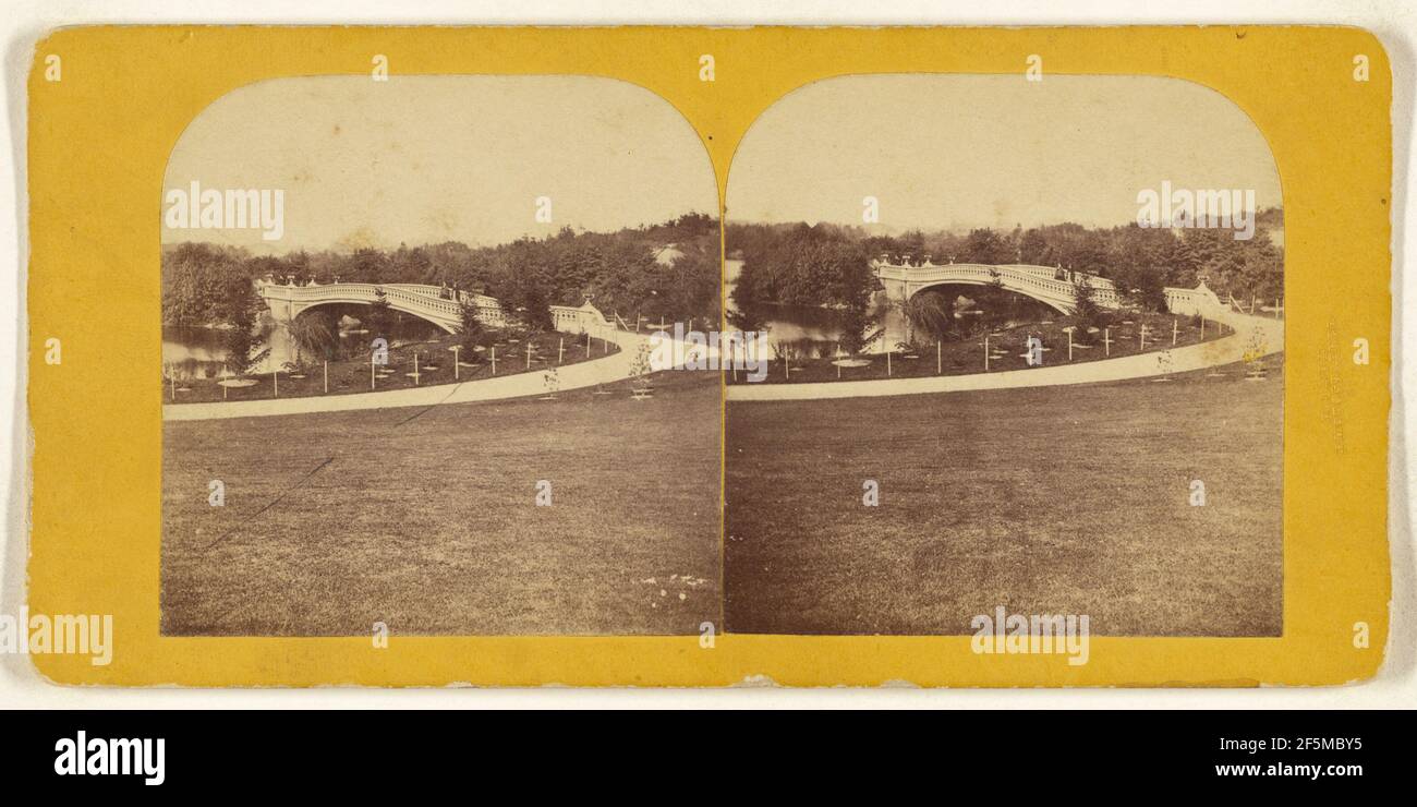 Bow Bridge, Central Park, New York City. Deloss Barnum (American, 1825 ...