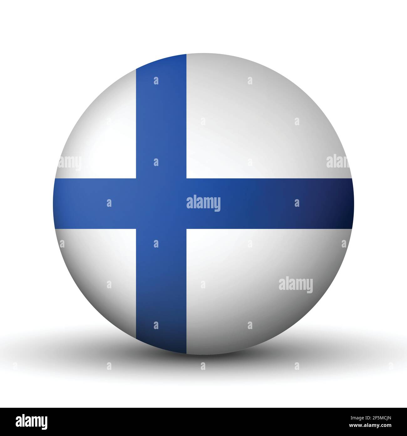 Glass light ball with flag of Finland. Round sphere, template icon ...