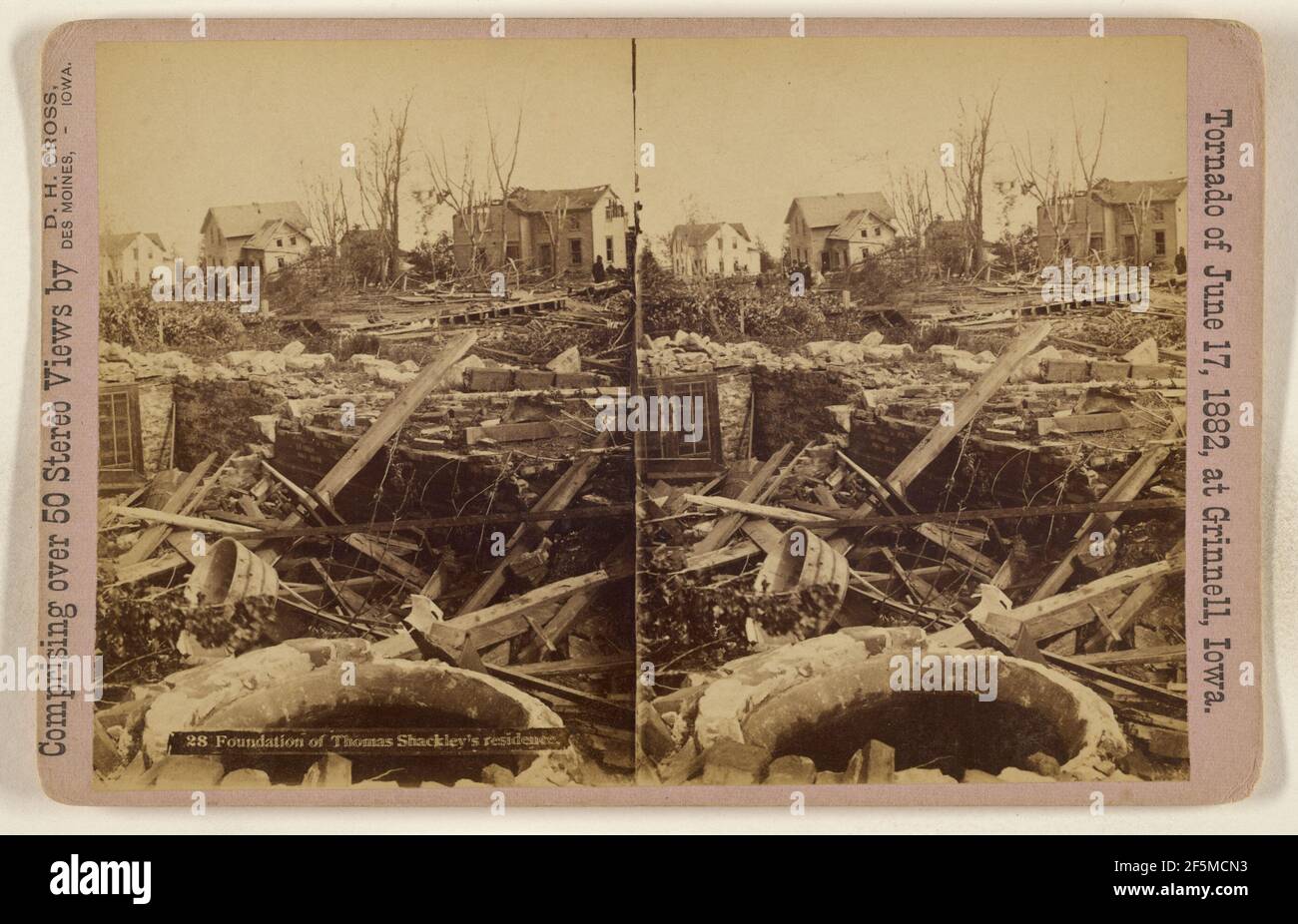 Foundation of Thomas Shackely's residence. Tornado of June 17, 1882, at ...