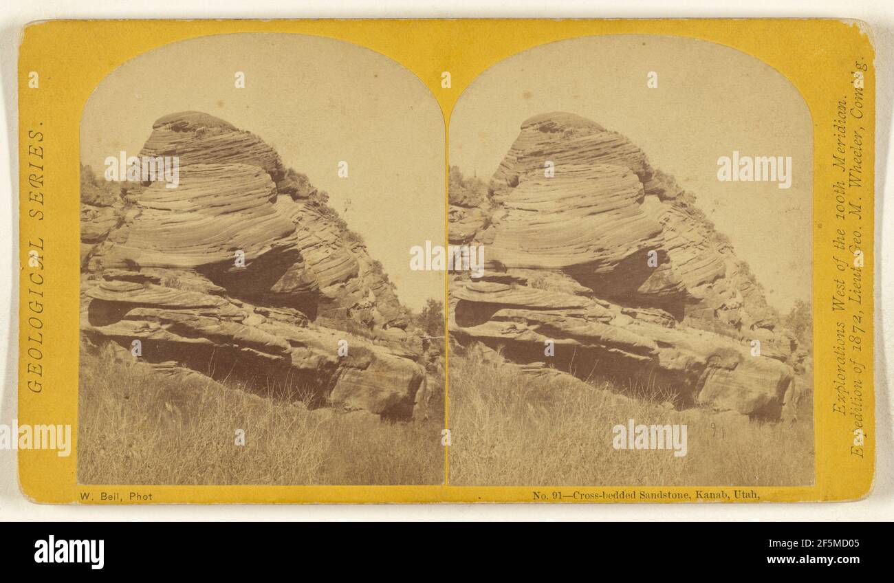 Cross-bedded Sandstone, Kanab, Utah.. William H. Bell (American, 1830 ...