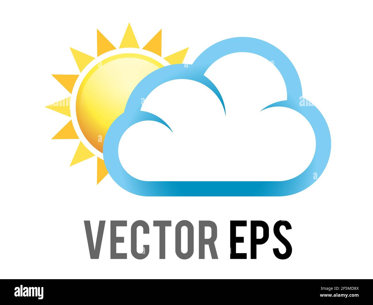 Yellow sun cloud weather icon Cut Out Stock Images & Pictures - Alamy
