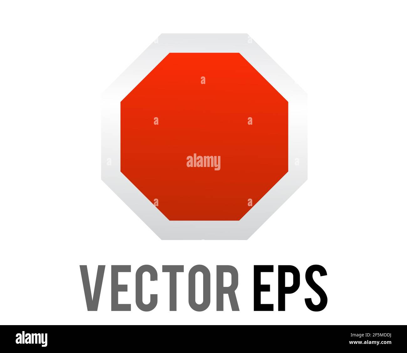 The isolated vector gradient red octagonal road stop warning sign icon ...