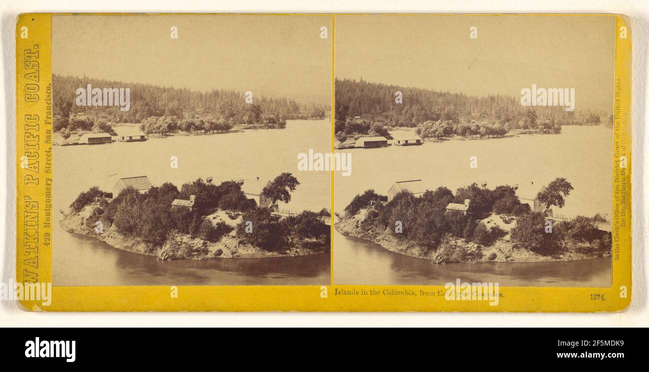 Islands in the Columbia, from the Upper Cascades. Carleton Watkins ...